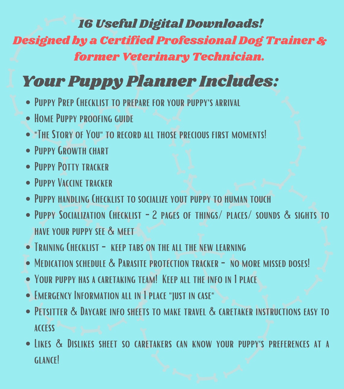 Puppy Planner, Scheduler, Checklist, and More. Printable PDF Digital ...