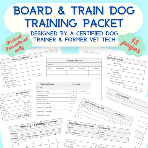 Printable Dog Training and Tracking Chart Instant Download - Etsy