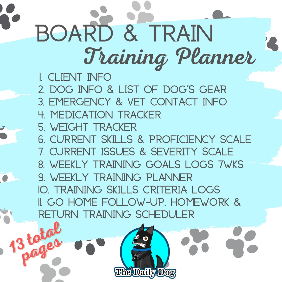 Board and Train Dog Training Planner, Go-home Forms + More Printable ...