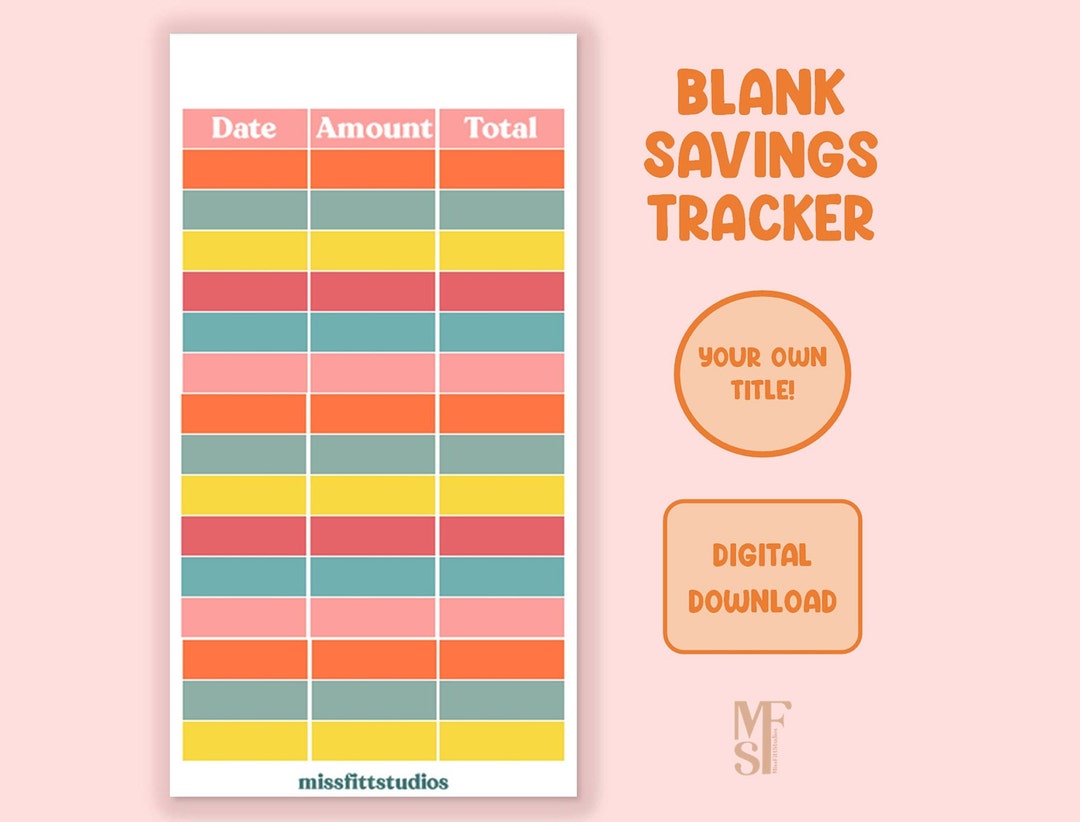3 X Savings Trackers - Digital Download - Etsy