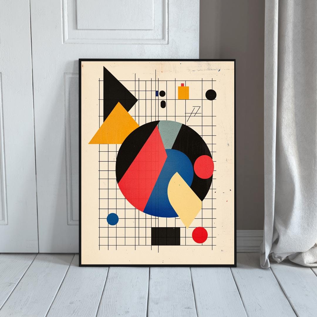 Bauhaus Grid Print | Mid-century Modern Geometric Abstract Art - Etsy