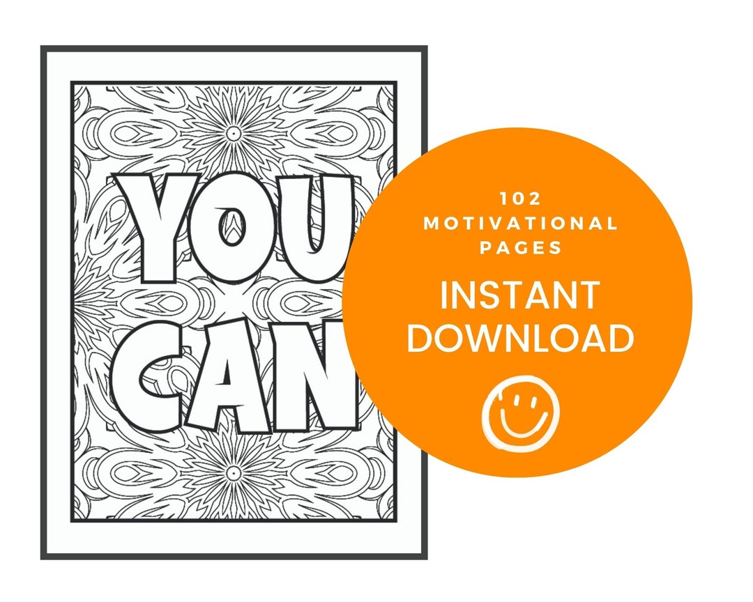 102 Motivational Mandala Colouring Pages, Printable Pages, Instant ...