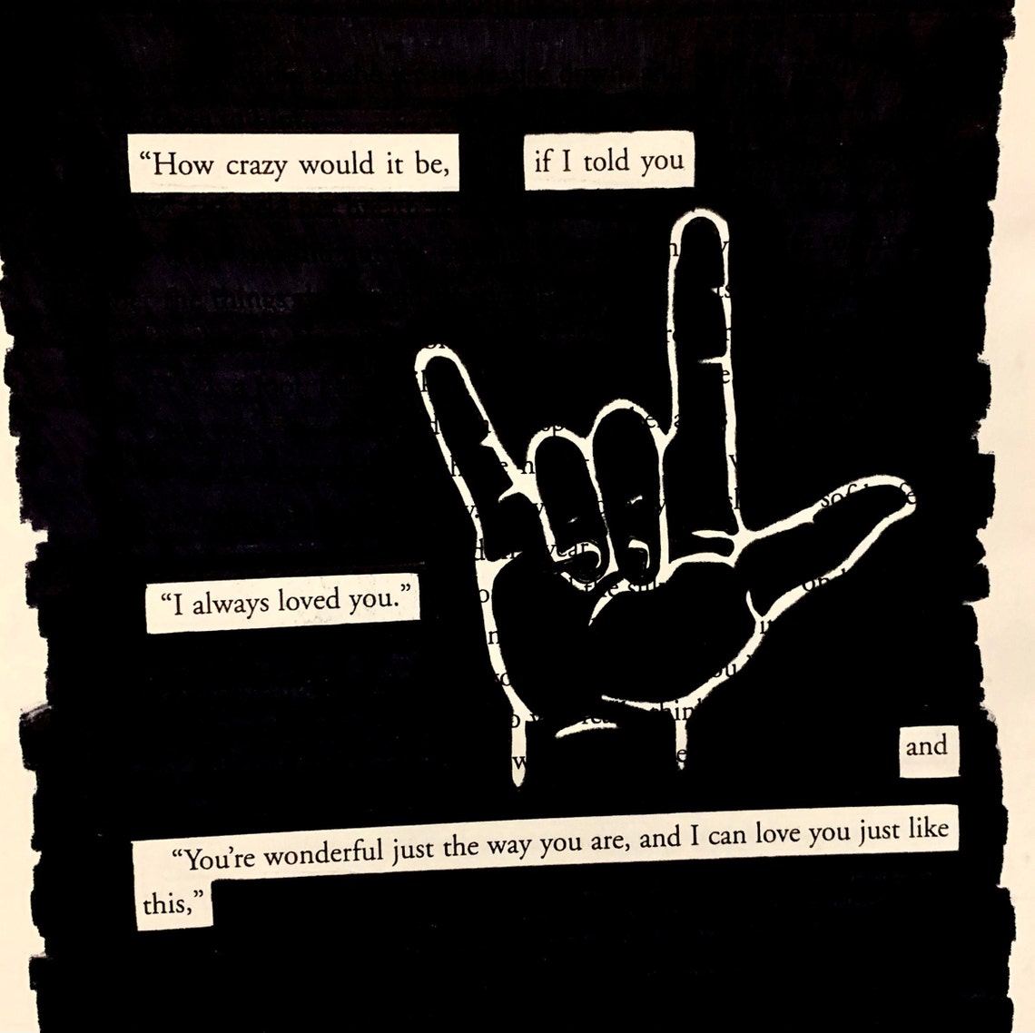 I Always Loved You Blackout Poetry Print - Etsy