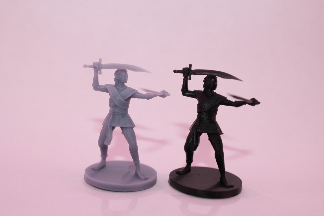 Blades of Fury | Female Fighter With Dual Scimitars Miniature | Dnd ...