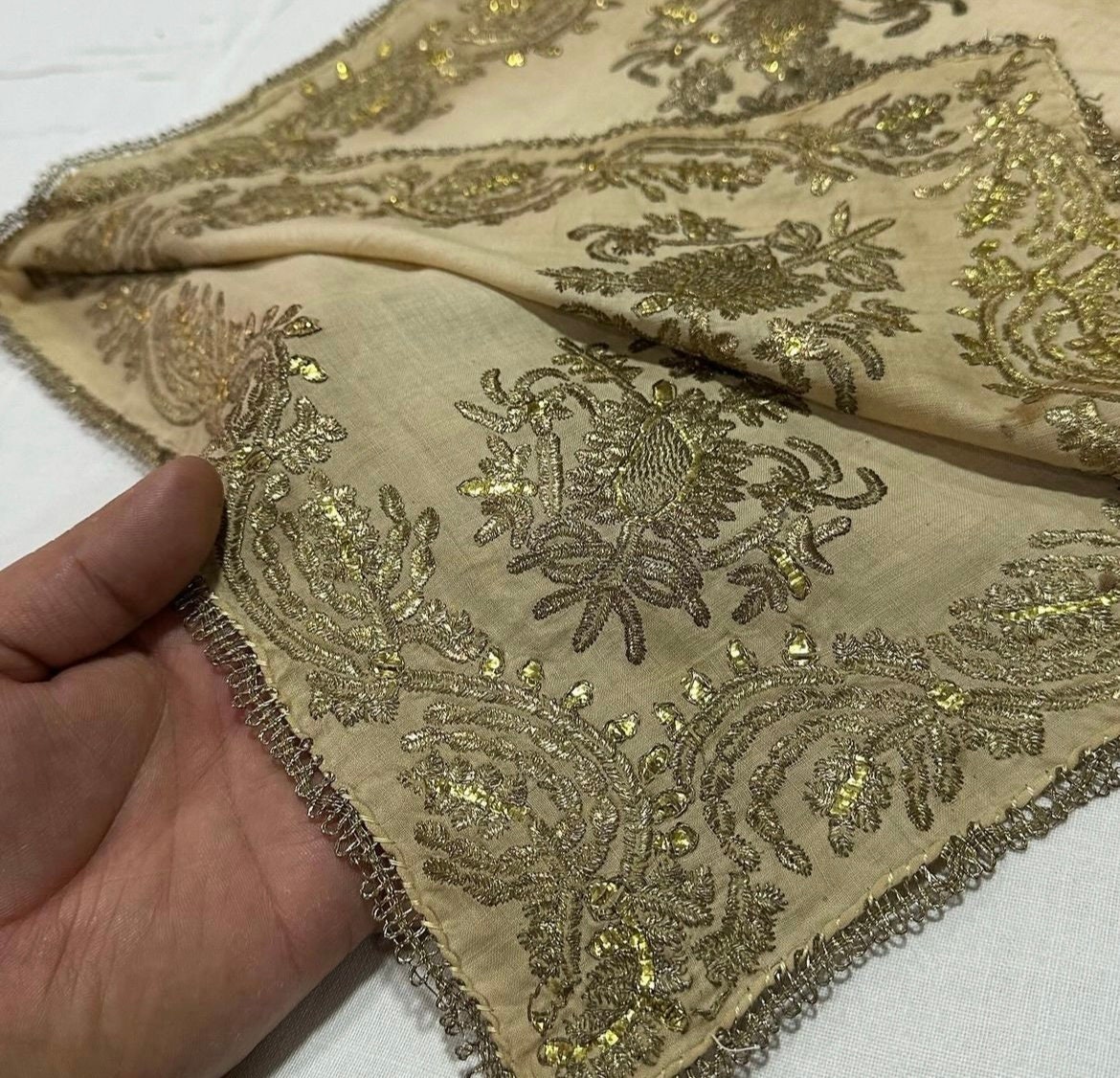 Antique Silver Embroidered Textile Handmade Antique Ottoman Textiles Antique Embroidery Home ...