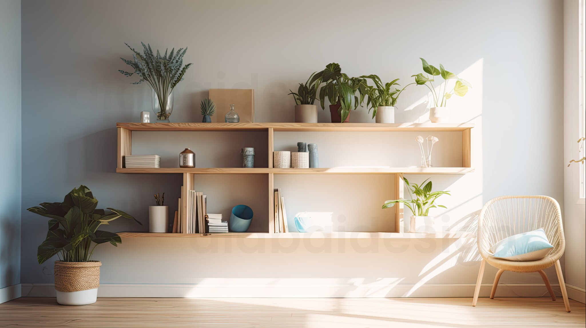 Zoom Virtual Background | Hanging Blue Bookcase | Backdrop for ...