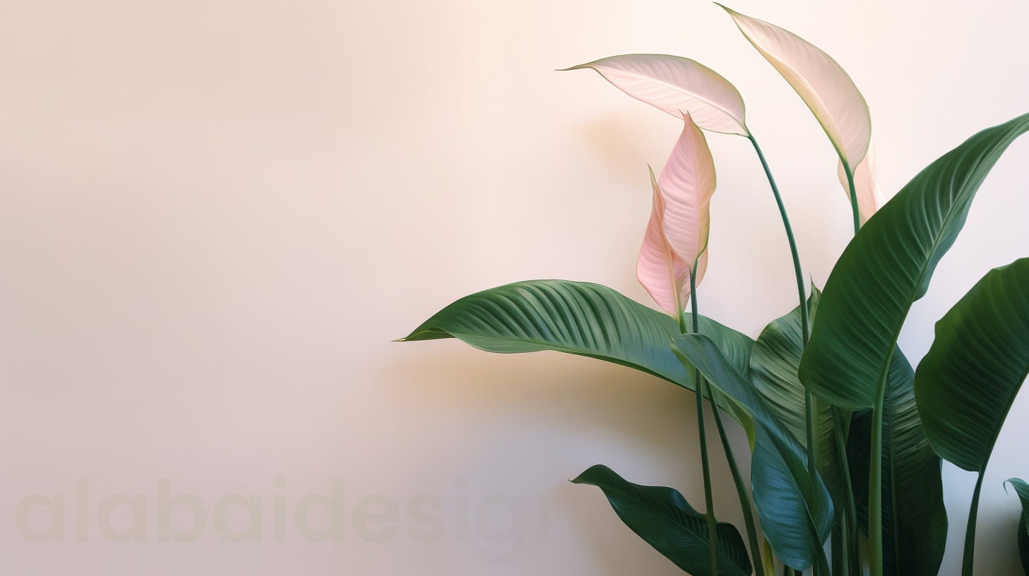 Virtual Background for Zoom (TWO) | Pink Peace Lily Warm Home Office ...