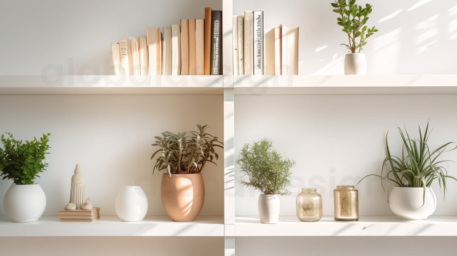 Zoom Virtual Background Classic Minimalist Bookshelf, Virtual Home ...