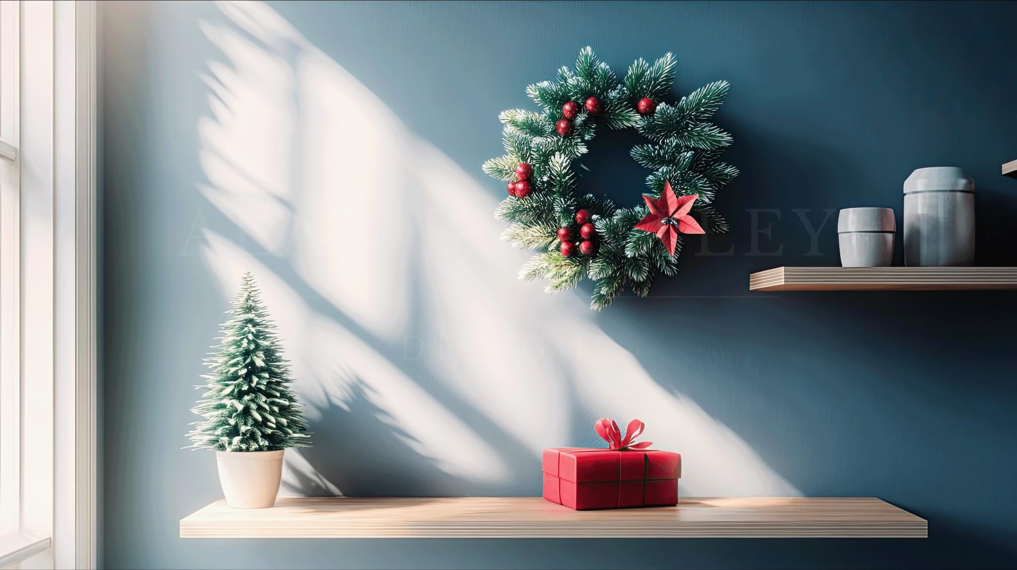 Zoom Virtual Background | Cozy Holiday Home Office Backdrop ...
