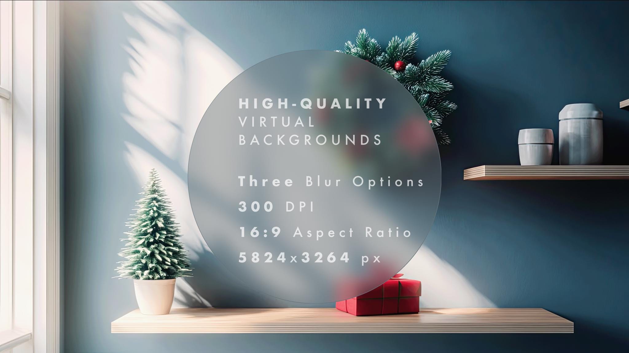 Zoom Virtual Background | Cozy Holiday Home Office Backdrop ...