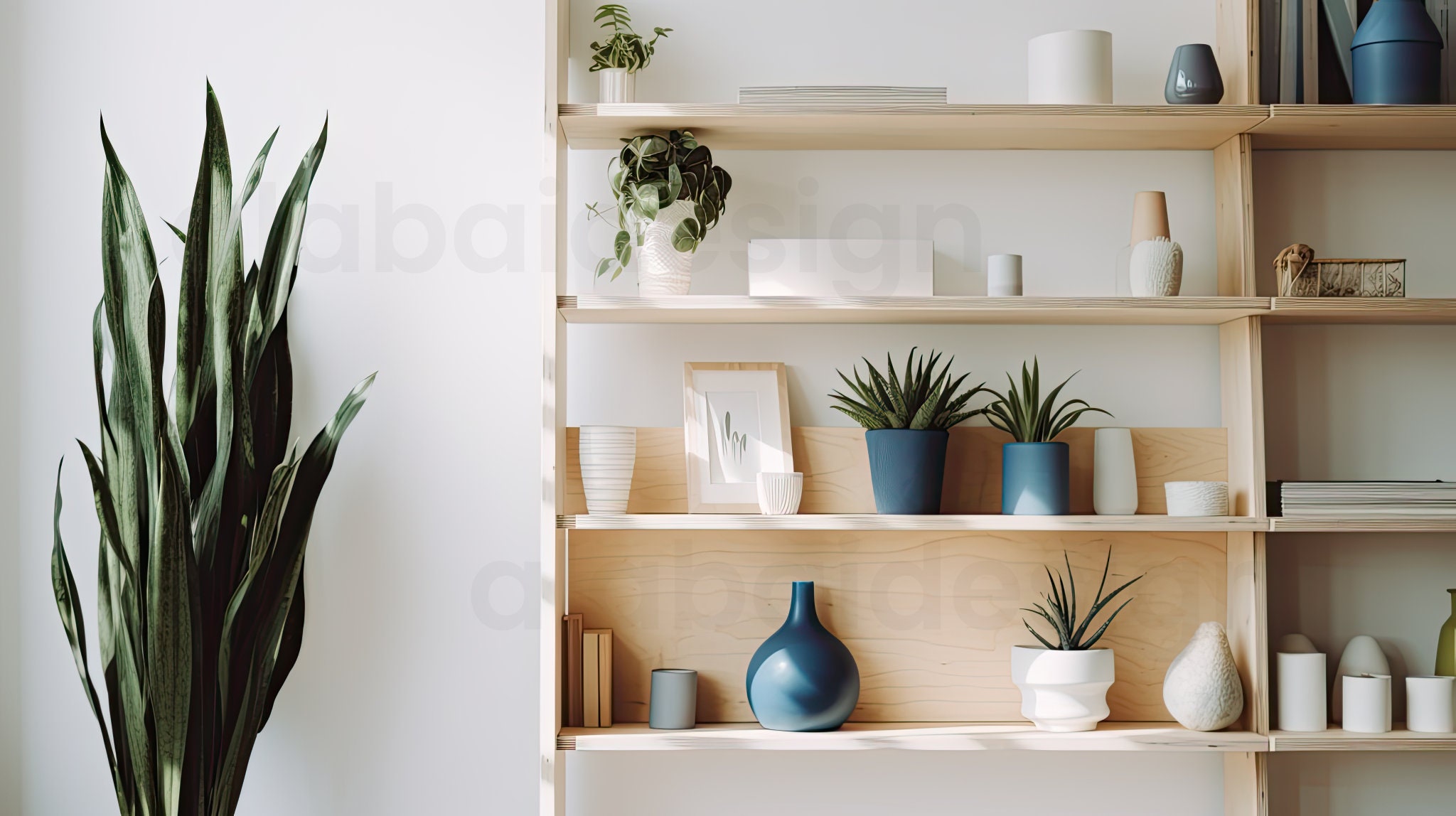 Zoom Virtual Background | Plant With Bookshelf | Professional Home ...