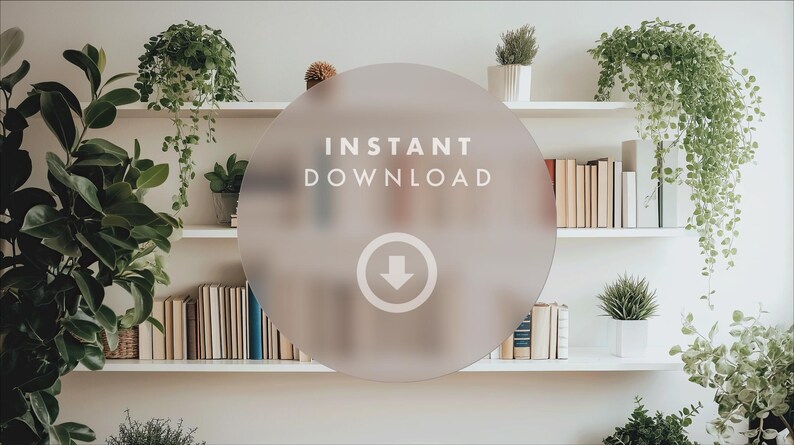 Cozy Bookshelf With Greenery Virtual Background (digital Download ...