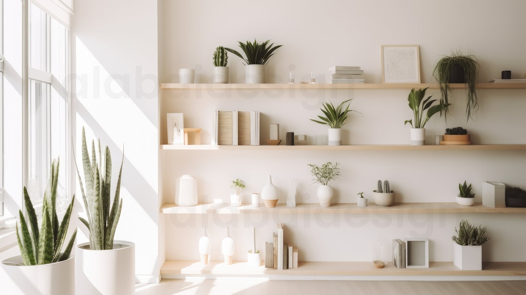 White Room Bookshelf | Background for Zoom | Luxury Decor - Etsy