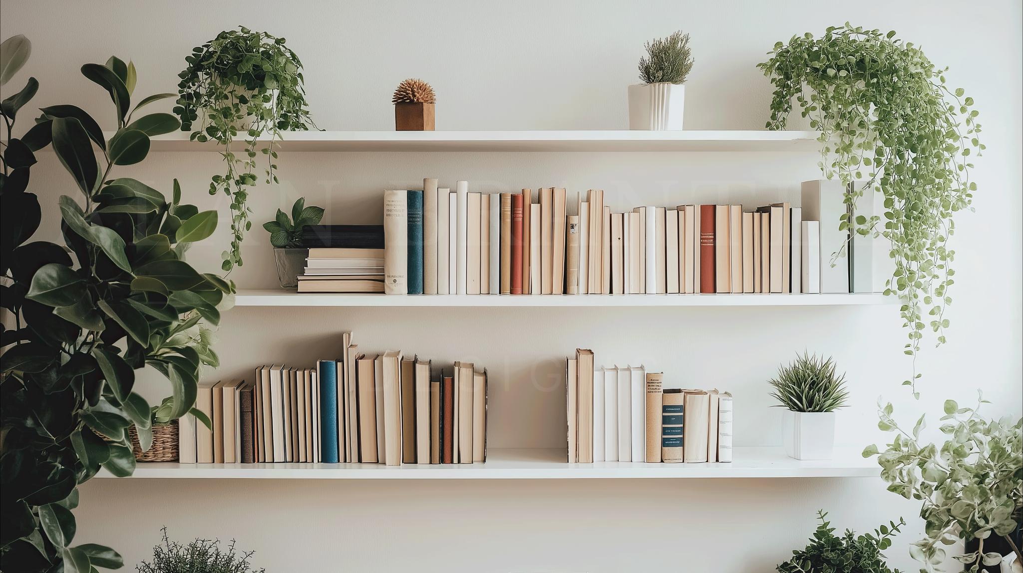 Cozy Bookshelf With Greenery Zoom Background | Perfect for Online ...