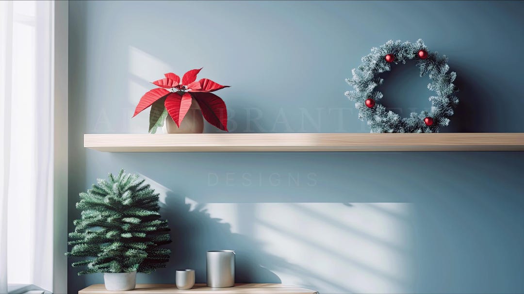 Winter Wreath Zoom Background: Festive Virtual Office (digital Download ...
