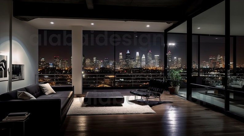 Zoom Virtual Background Evening Skyline View Professional Decor Virtual ...