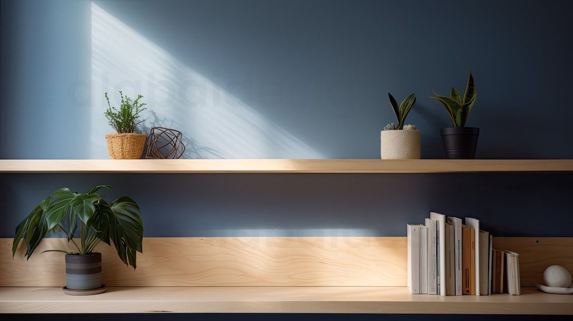 Background for Zoom | Bare Blue Bookshelf | Professional Decor for Home ...