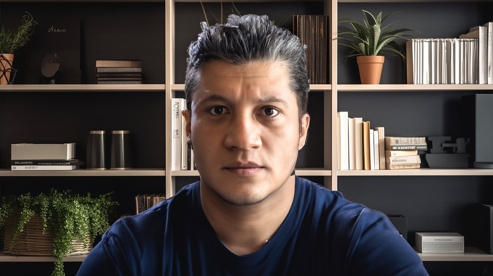 Rustic Grey Shelf Virtual Background - Professional Zoom Backdrop ...