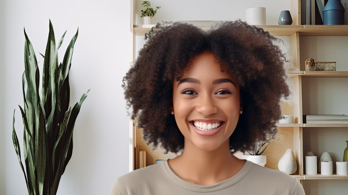 Virtual Zoom Background Plant & Bookshelf | Professional Home Office ...