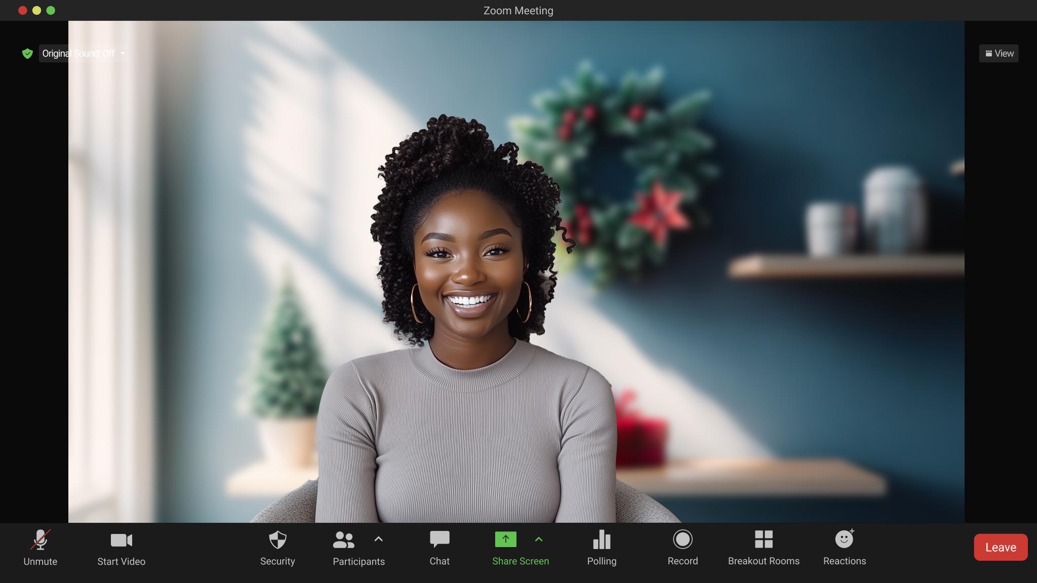 Zoom Virtual Background | Cozy Holiday Home Office Backdrop ...
