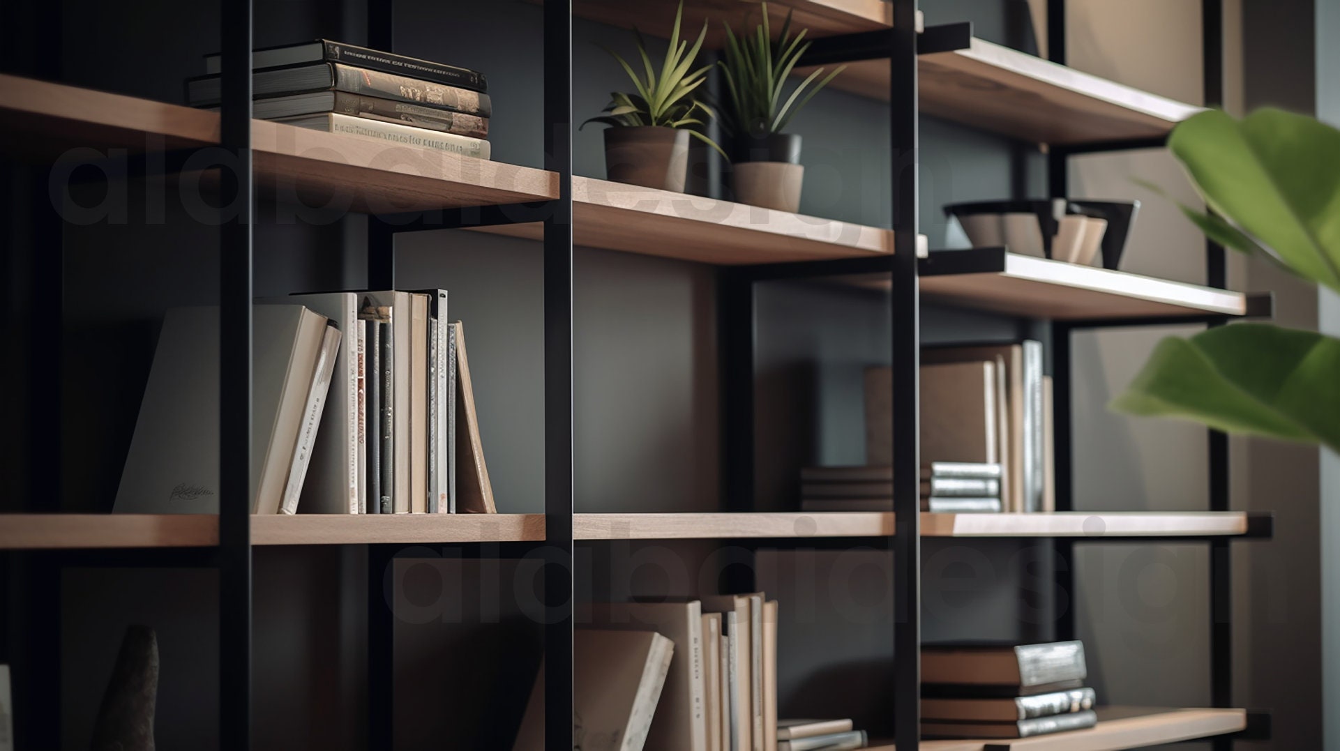 Modern Bookshelf Backdrop Bookshelf for Zoom, Streaming Background ...