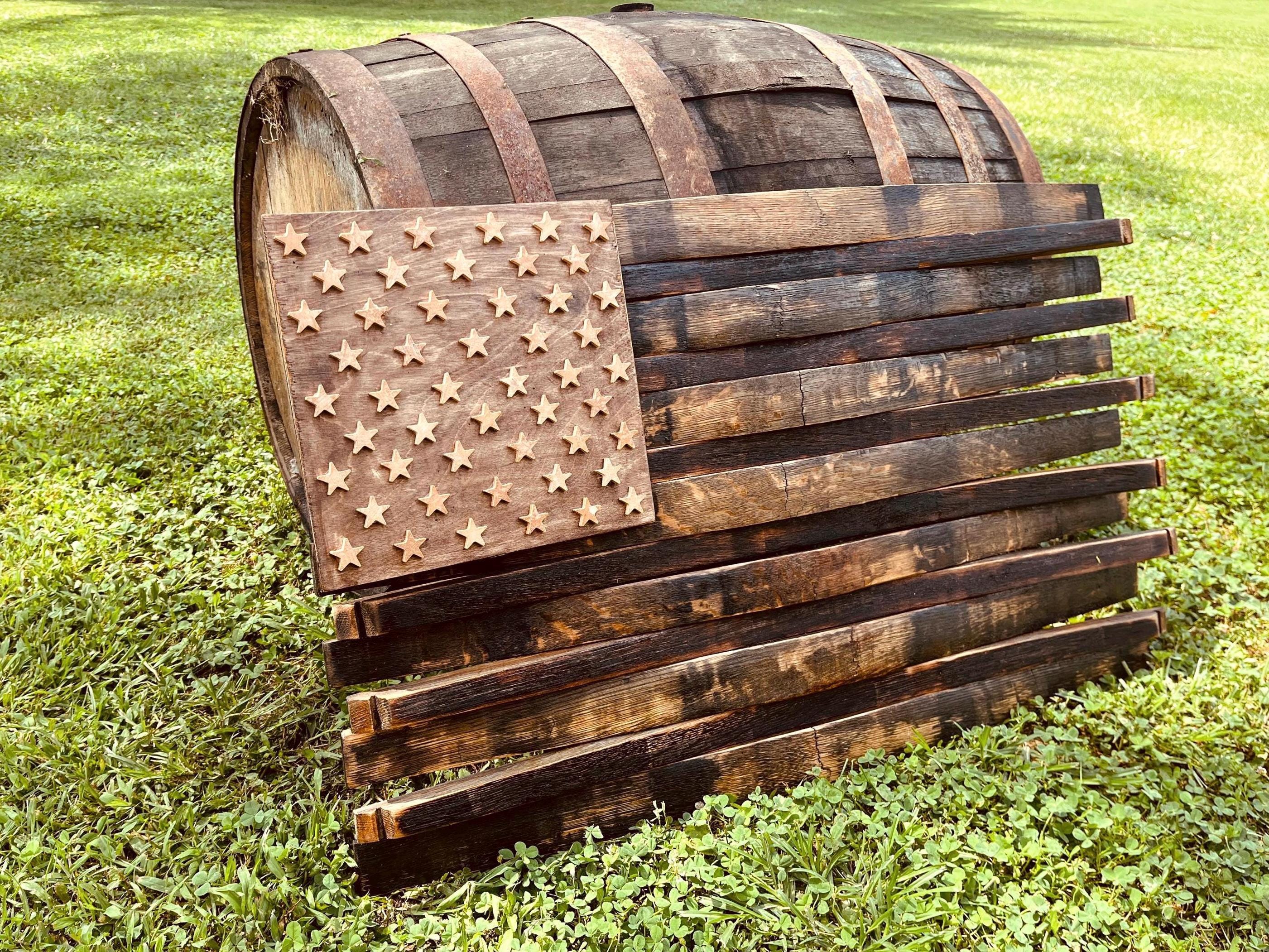 Bourbon Barrel Stave American Flag - Etsy