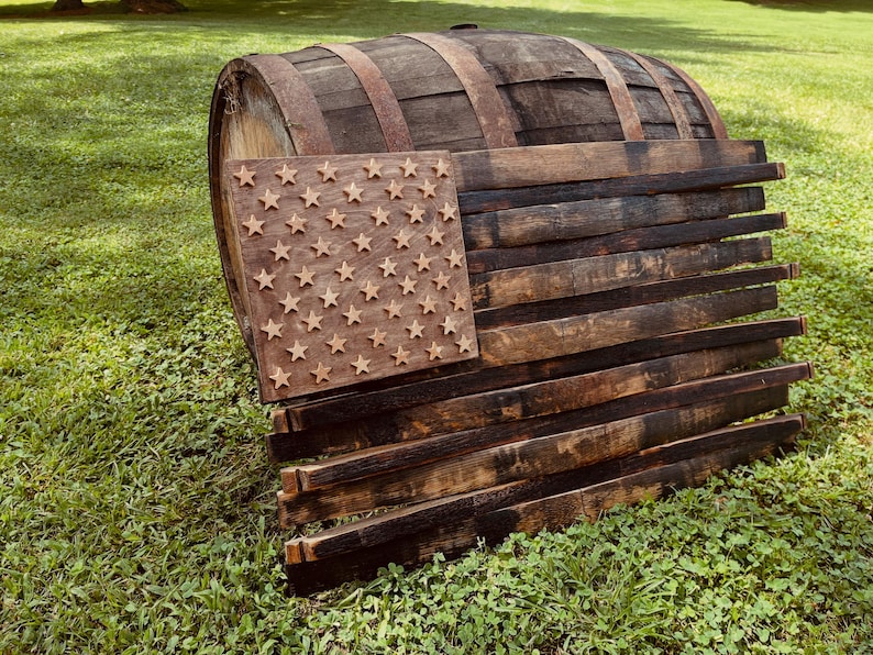 Bourbon Barrel Stave American Flag - Etsy