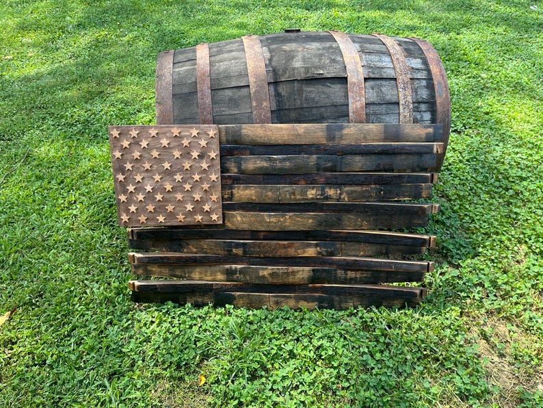 Bourbon Barrel Stave American Flag - Etsy