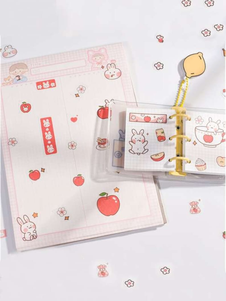 Kawaii Rabbit Stickers 4 Sheets Bunny Stickers Scrapbook - Etsy