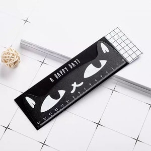 Kawaii Cat Ruler - Desk Supplies - Kawaii Stationery - Wooden Ruler ...
