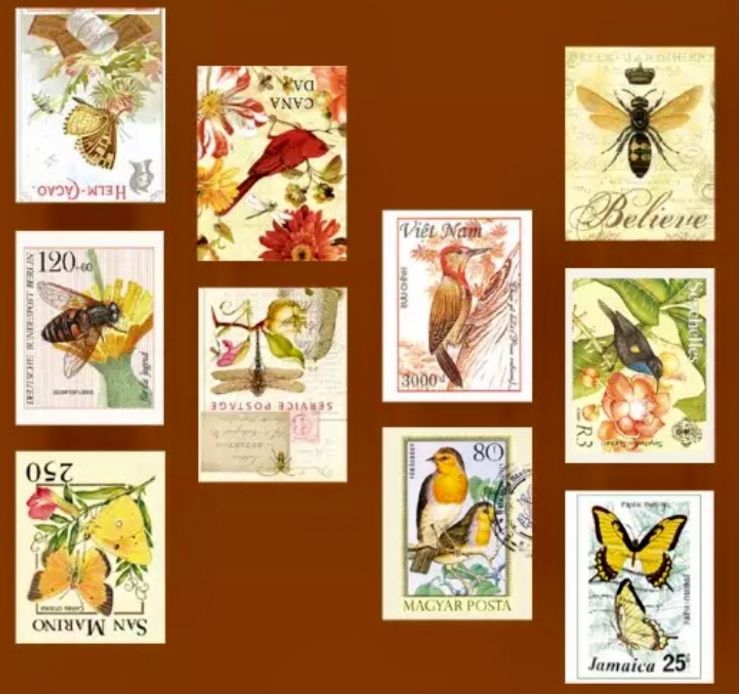 Stamp Sticker Roll 8 Style Choices Retro Sticker Roll - Etsy UK