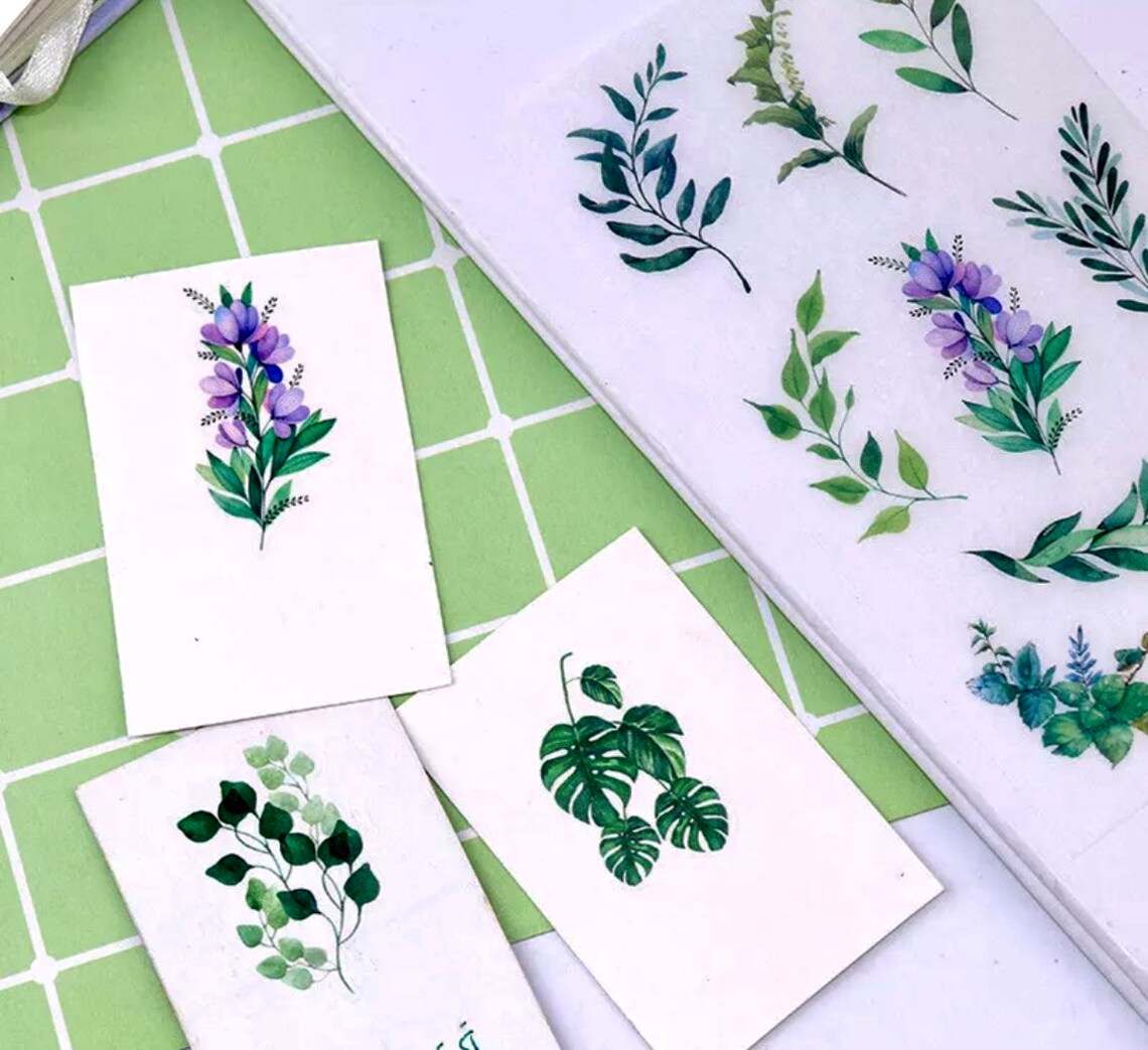 6 Sheets of Watercolour Stickers Journal Stickers - Etsy