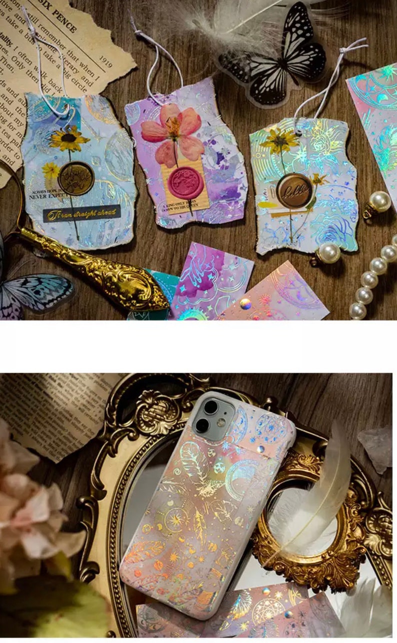 Holographic Sticker Book - Celestial Laser Stickers - 6 COLOUR & THEME ...