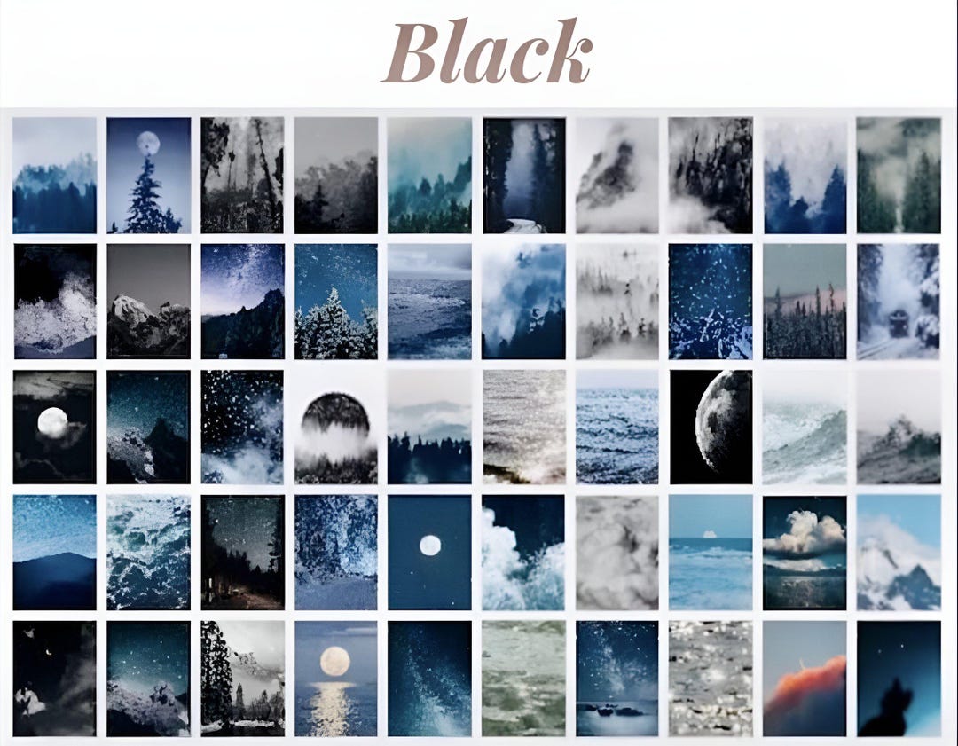 Aesthetic Sticker Book - 8 COLOUR CHOICES - Landscape Stickers - Moon ...