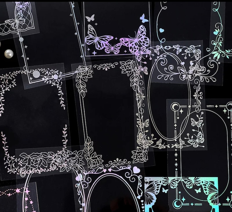 Frame Stickers 8 Aesthetic Metallic Stickers Four Choices - Etsy