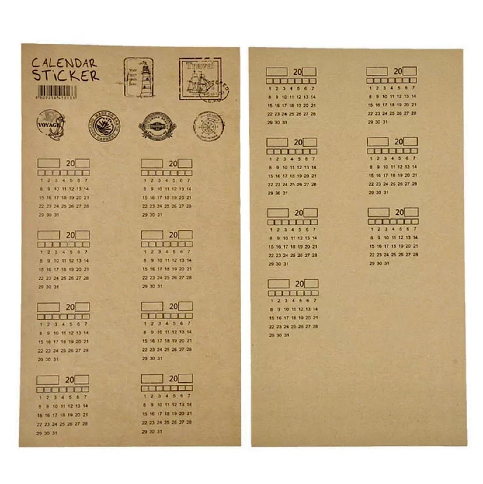 Blank Calendar Stickers Planner Stickers Journal Supplies - Etsy UK