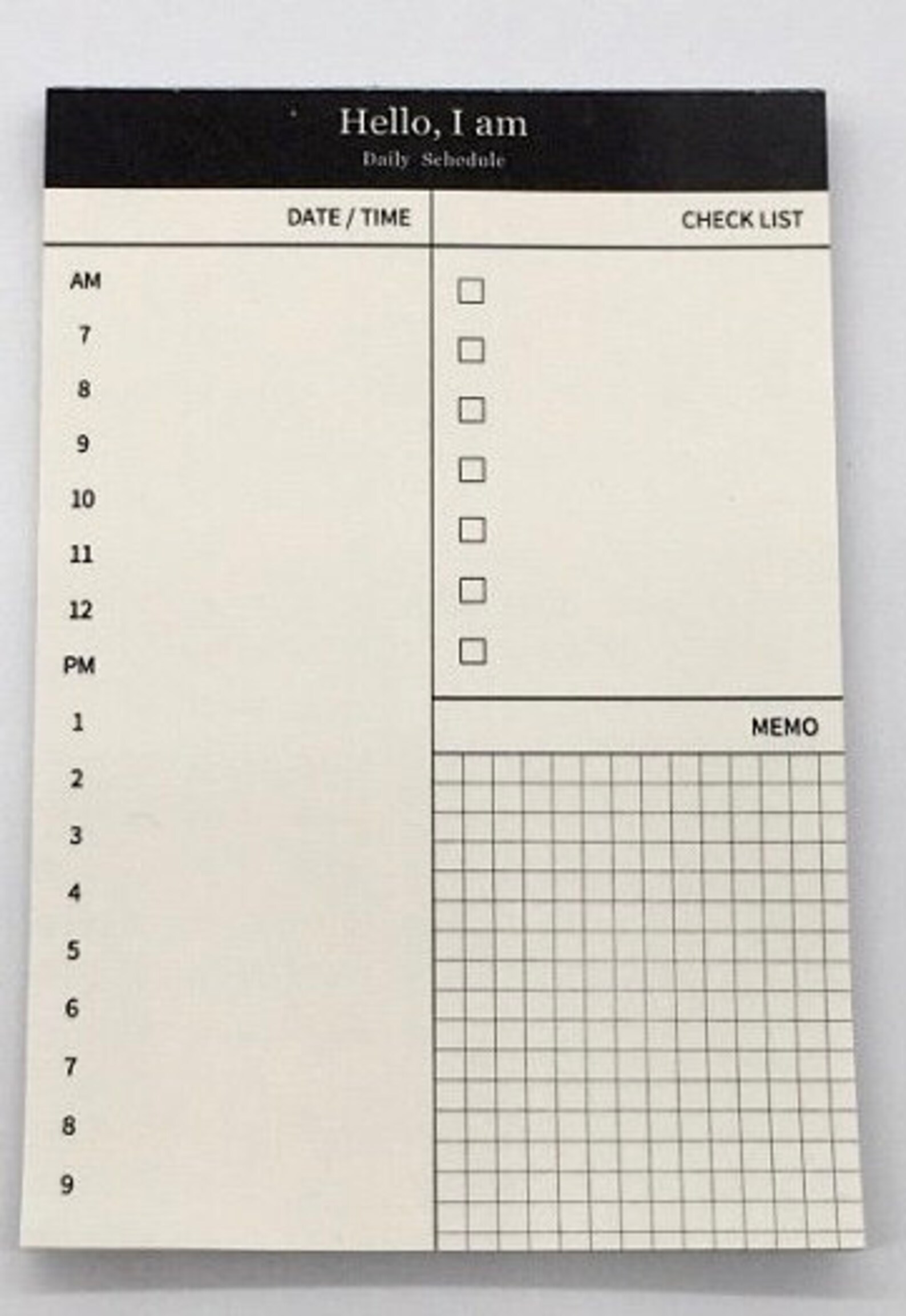 Daily Schedule Memo Pad - Planner Supplies - Scrapbook Supplies - Paper ...