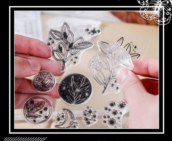 Clear stamp Moon Phases Stamp Clear Transparent Stamp Plant Stamp ...
