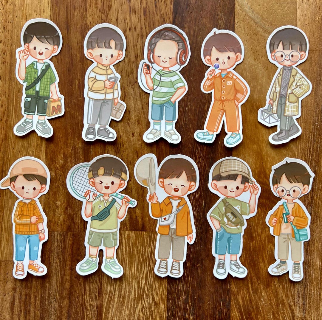20 Boy Stickers - Scrapbook Supplies - Cartoon Stickers - Penpal ...