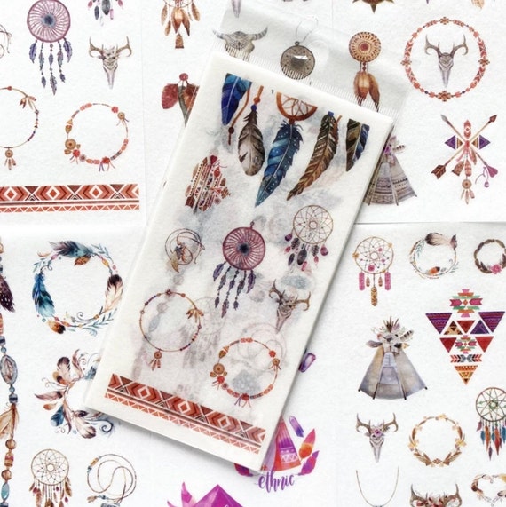 Bohemian Stickers Craft Supplies Scrapbook Supplies | Etsy UK