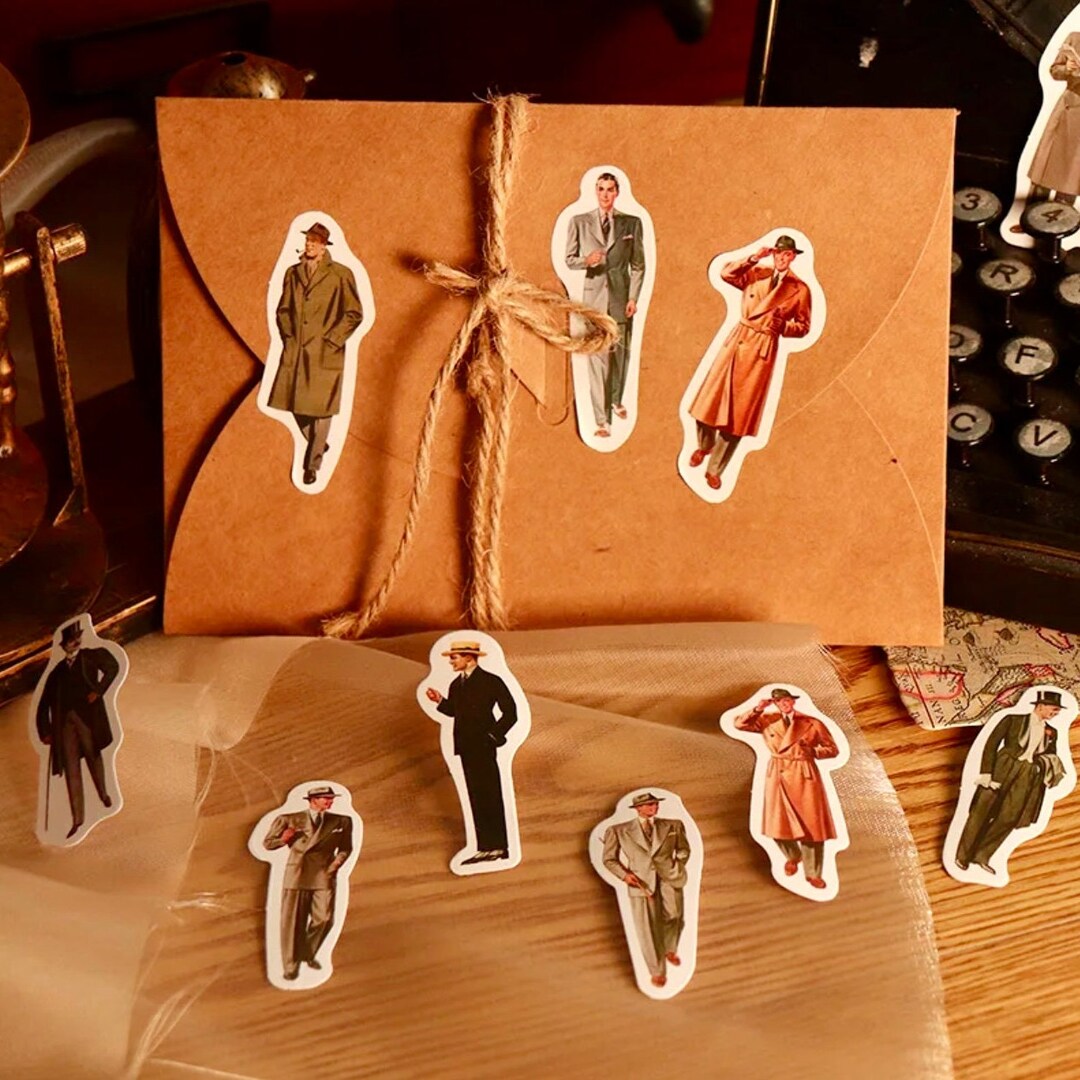 30 Vintage People Stickers - SIX Different Styles - Scrapbook Supplies ...