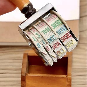 Retro Date Stamp - Post Mark Stamp - Library Book Date Stamp - Wooden ...