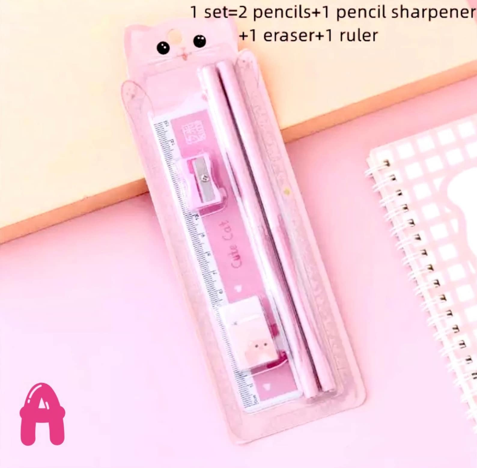 Kawaii Stationery Set Kawaii Pencil Eraser Sharpener - Etsy UK