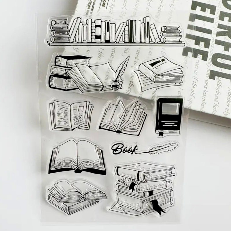 Book Review Stamp - Etsy