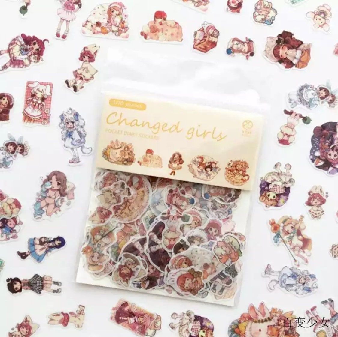 100 Cartoon Stickers 5 Different Designs Creative - Etsy UK