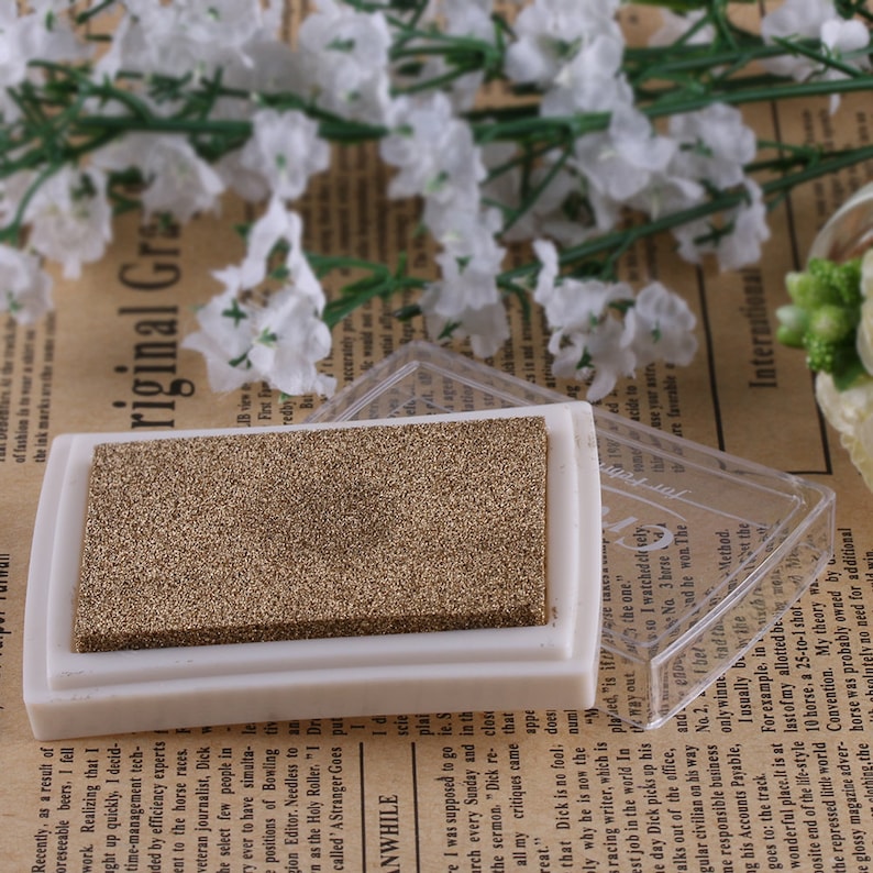 Metalic Gold Ink Pad - Scrapbook Supplies - Wood Ink - Paper Ink ...