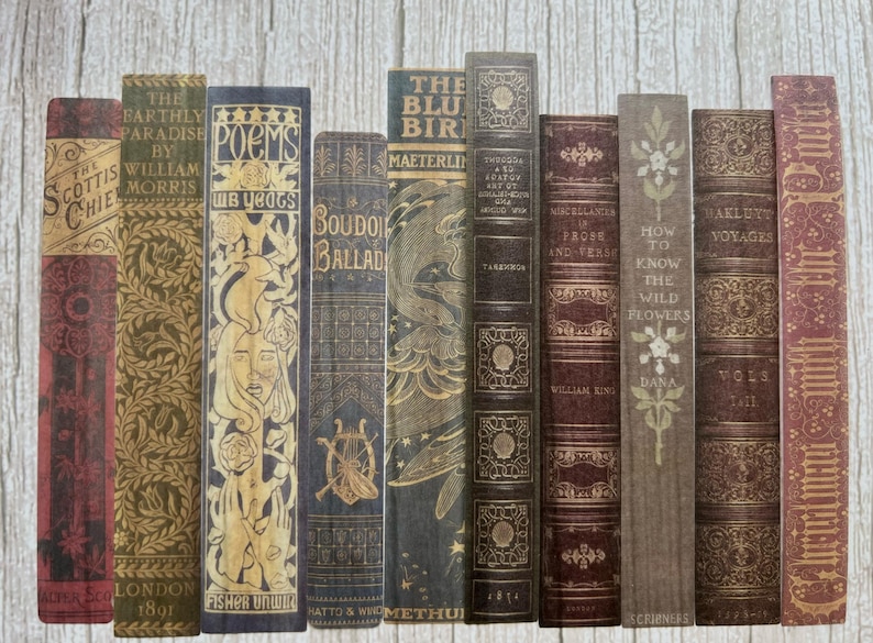 40 Book Spine Stickers - Scrapbook Supplies - Journal Stickers - Craft ...