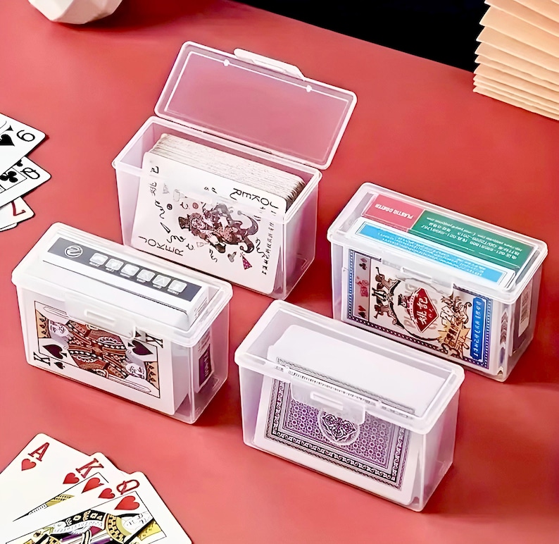 Playing Cards Storage Box - Board Game Deck Holder - Clear Storage Case ...