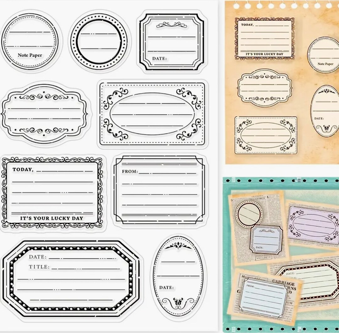 Diary Stamp Set - Label Stamps - Journalling Supplies - Scrapbook ...