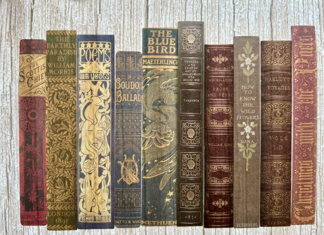 40 Book Spine Stickers - Scrapbook Supplies - Journal Stickers - Craft ...